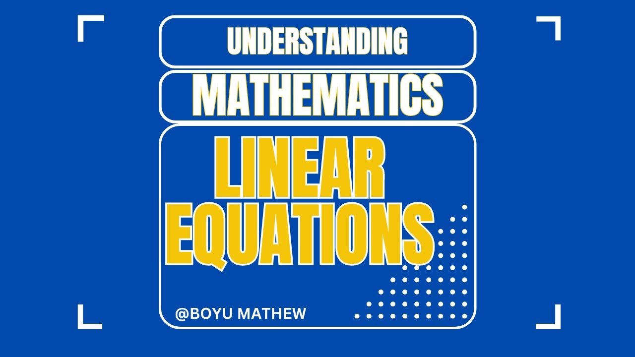 LINEAR EQUATIONS FOR BEGINNERS OUT FROM CLASS ROOM - YouTube