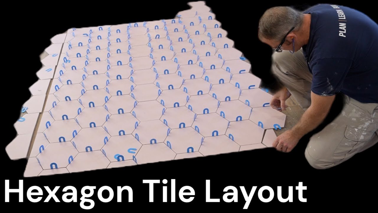 Hexagon Tile Layout for a Shower Tub Surround 🛁 - YouTube