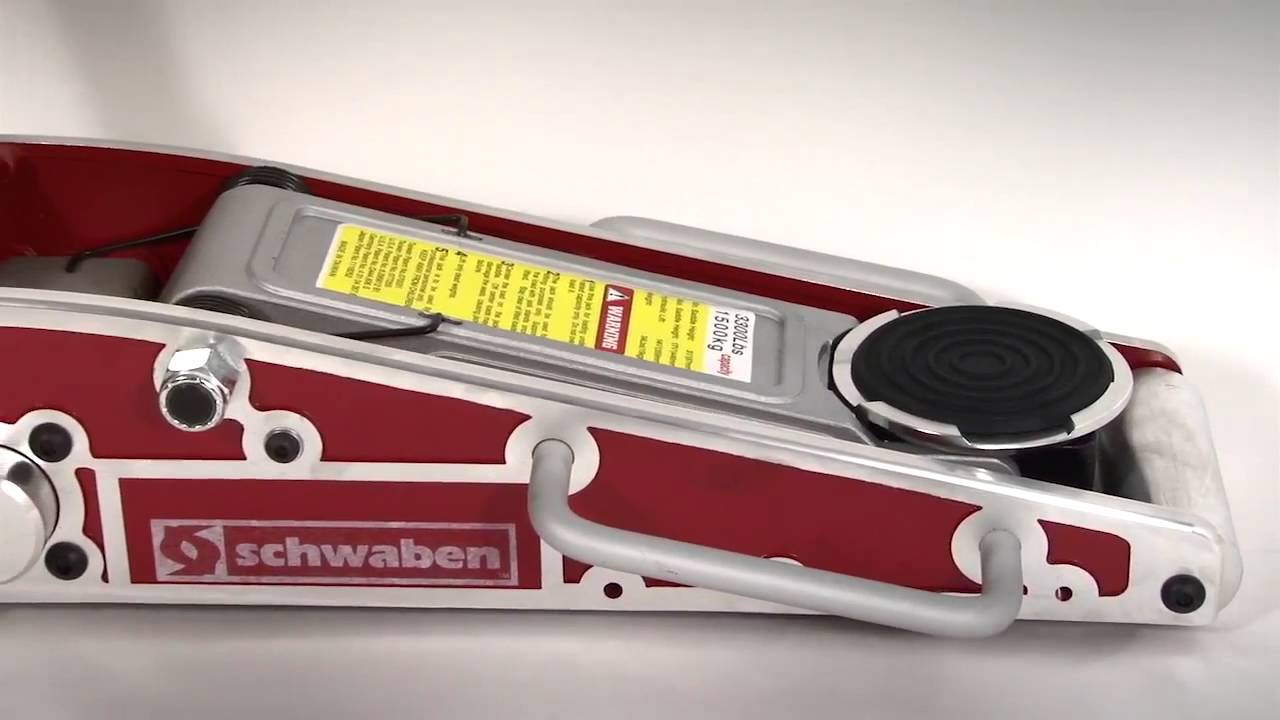 Schwaben Tools Low Boy lightweight aluminum floor jack ES#240941 - YouTube