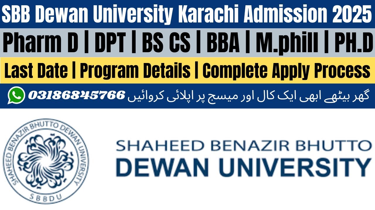 Shaheed Benazir Bhutto Dewan University Karachi Admission 2025 | SBB ...