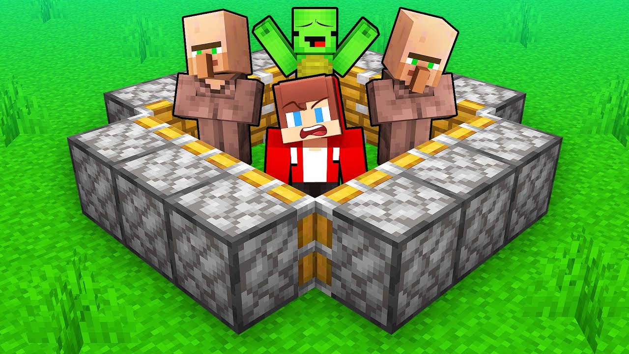 Mikey + JJ + Villagers = ??? in Minecraft (Maizen) - YouTube