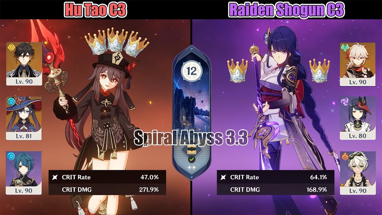 Hu Tao C3 & Raiden C3 [Spiral Abyss 3.3] | Genshin Impact - YouTube