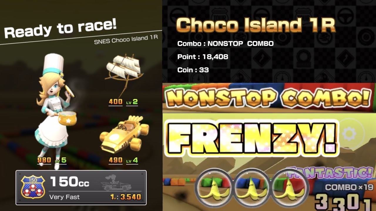 Mario Kart Tour - Infinity combo at Choco Island 1R of Peachette Cup ...