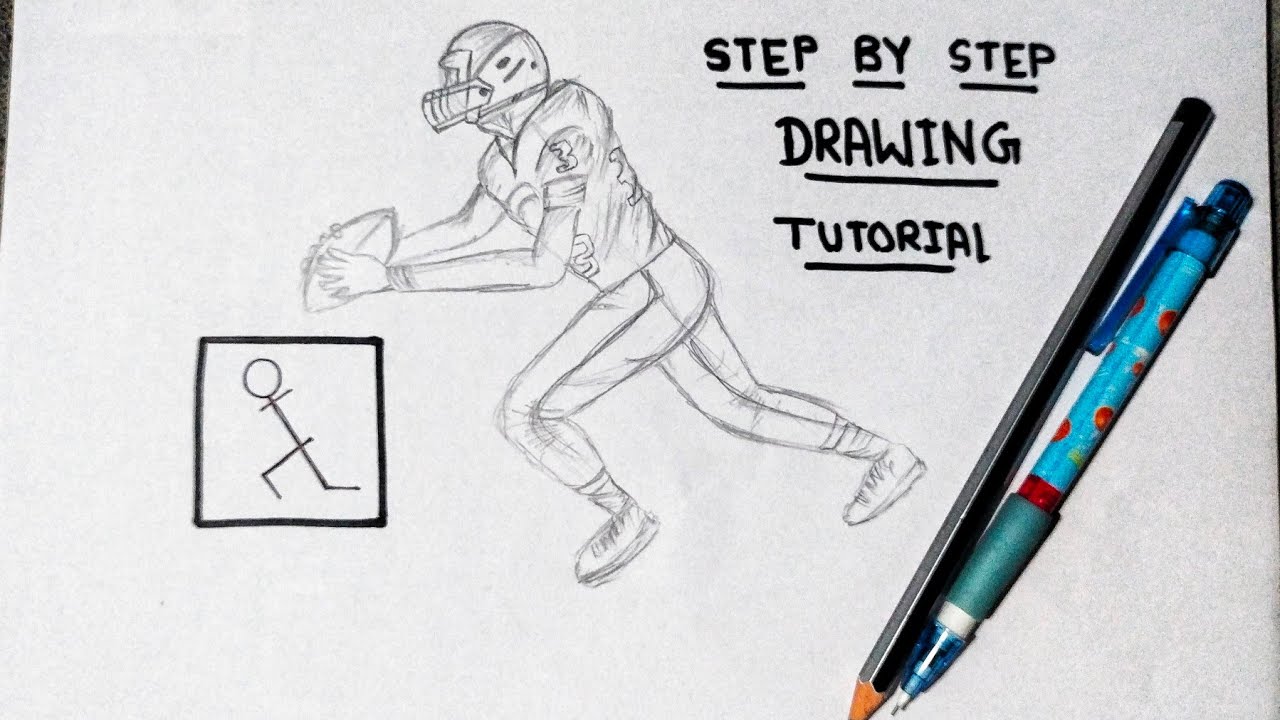 How to draw football player| step by step drawing easy#drawing #sketch ...