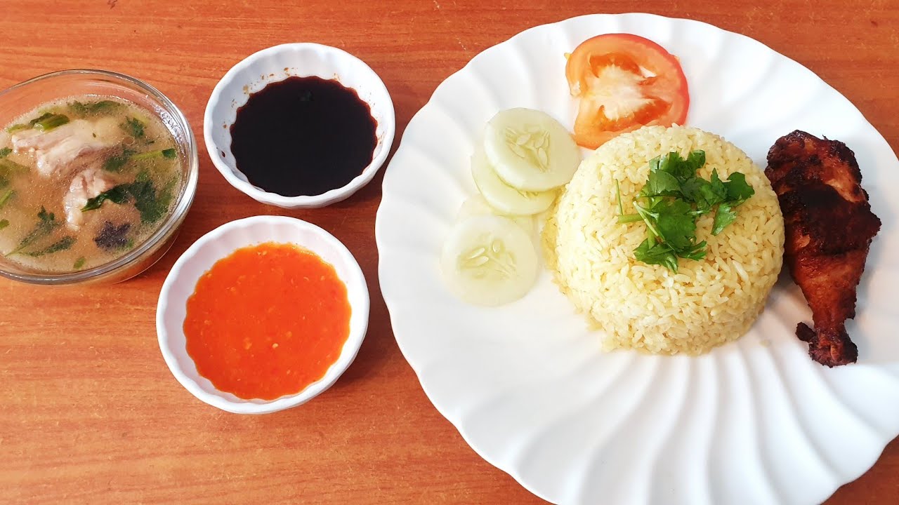 Chicken Rice with Juicy Fried Chicken / Nasi Ayam dgn Ayam Goreng - YouTube