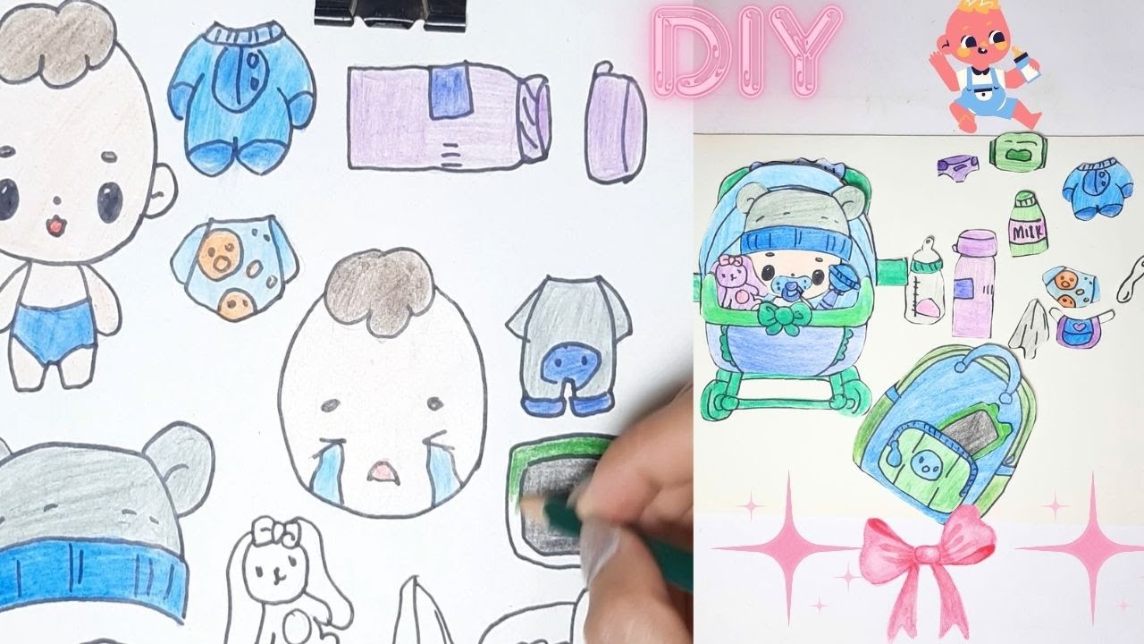 Paper diy 💛 Prepare Baby Items with paper (cute baby) - YouTube