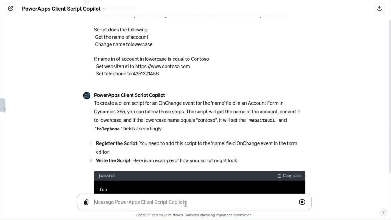 PowerApps Client Script Copilot Short Demo - YouTube