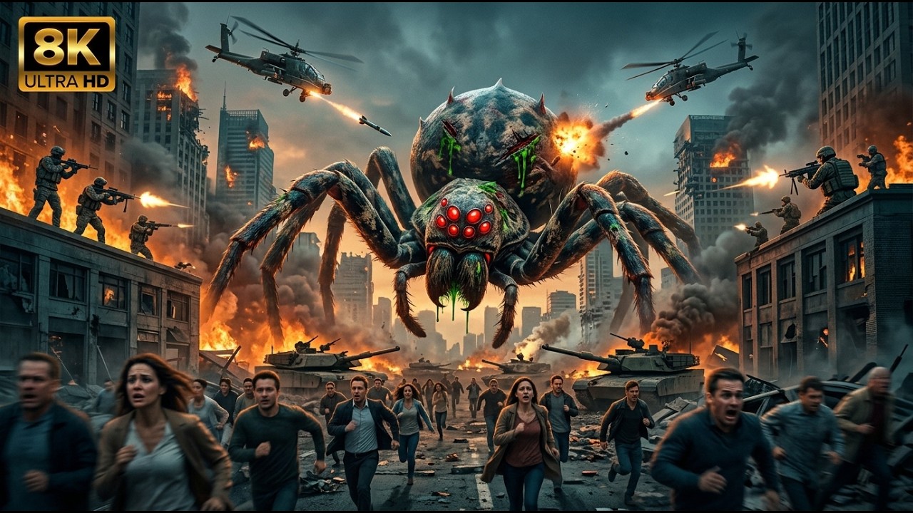 Giant Spider Attack 😱 | Army vs Monster (8K Ultra HD) - YouTube