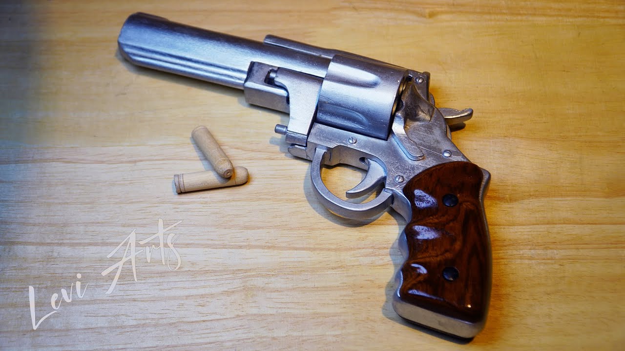 Wood carving gun (revolver, used for decoration but not fired) - YouTube