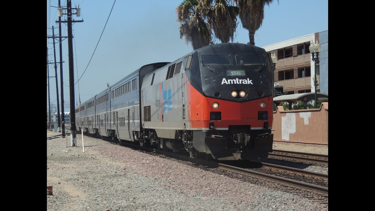 Amtrak Phase 1 Heritage Unit 156 on the Surfline - August 2016 - YouTube