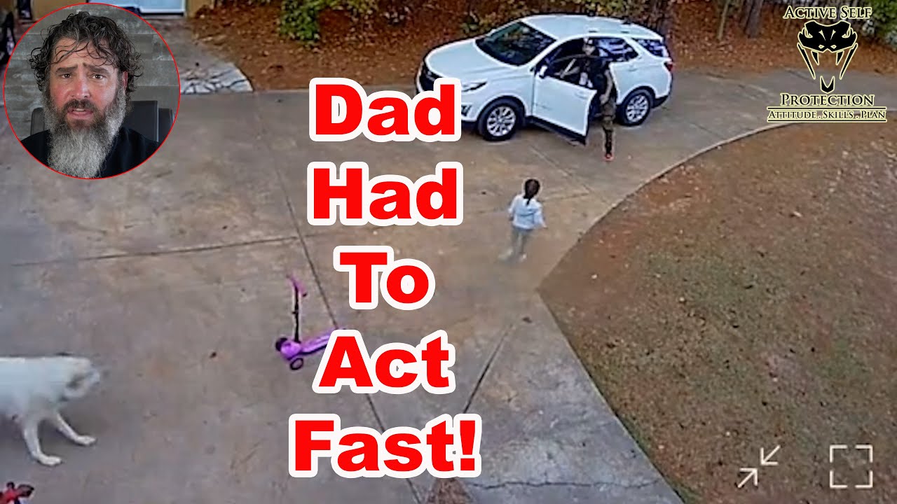 Angry Dog Comes After Little Girl But Dad Comes To Her Rescue - YouTube