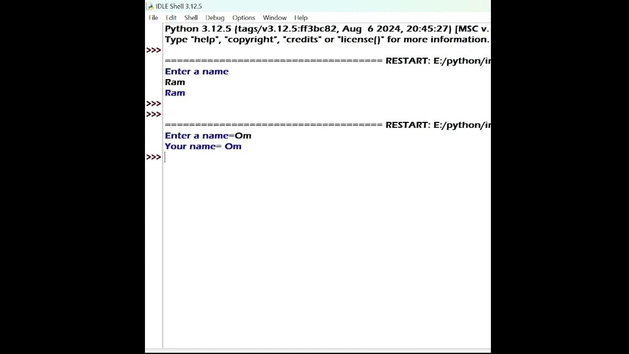 Input and Output operation program of Python #coding #programming #education #python #idle - YouTube