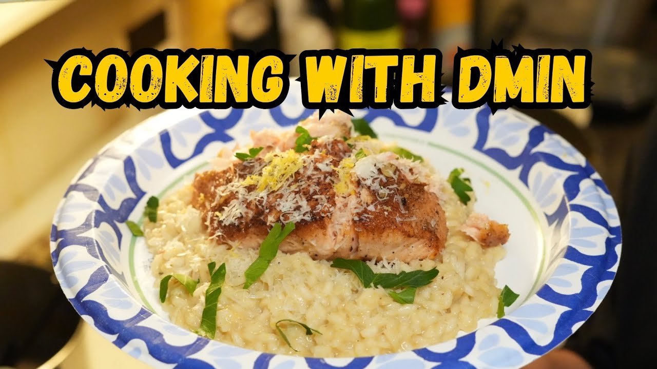 Cooking with DMiN | Pan Seared Salmon and Lemon Risotto - YouTube