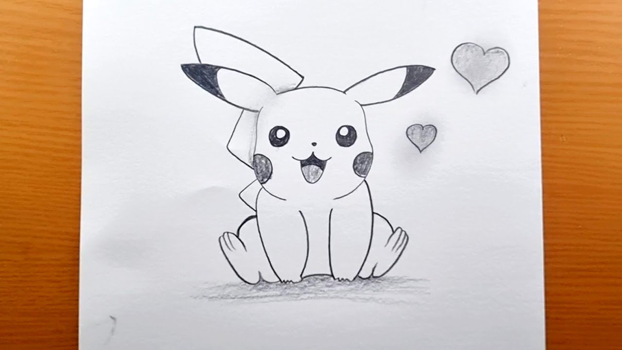 Comment dessiner Pikachu étape par étape - Dessin au crayon facile ...