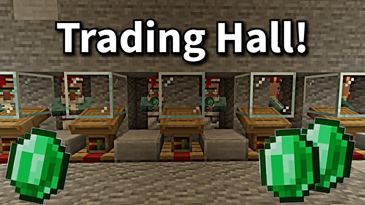 How To Build A Villager Trading Hall In Minecraft! - YouTube