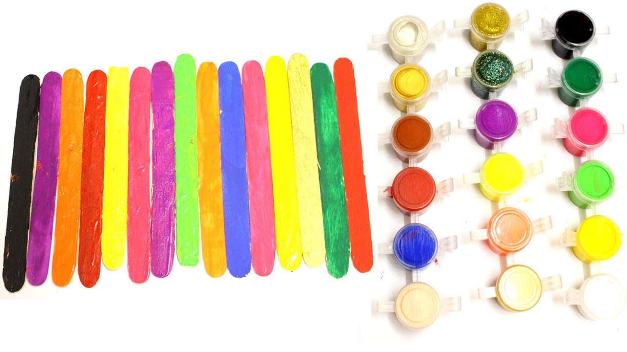 How to Paint Ice Cream Sticks | Coloured Ice Cream Sticks - YouTube