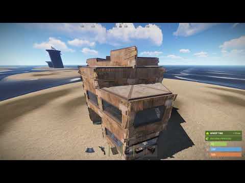 Rust un-practical Quad roof stack Base / bunker. - YouTube