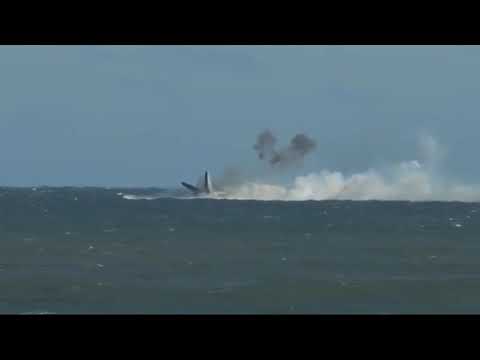 SpaceX Rocket Makes a Water Landing - Tracking Cam - YouTube