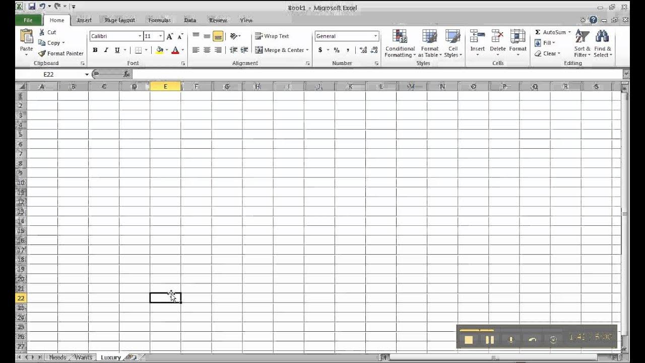 Excel Tutorial 2- Creating Tabs and Adding Data - YouTube