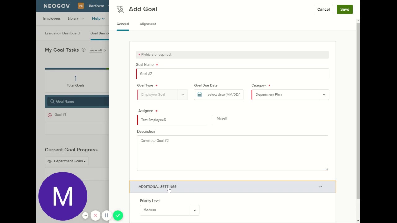 NEOGOV Perform - Entering Goals - YouTube