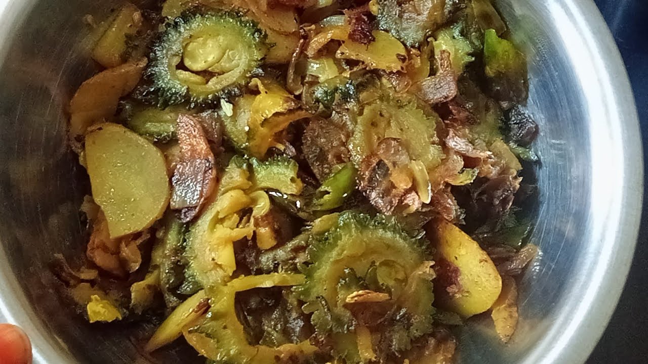 Bitter Gourd Fry 😋 Green Bitter Gourd With Potato Fry | Tasty & Healthy ...