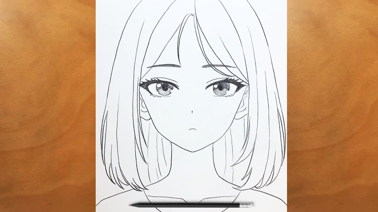 How to Draw Anime Girl Face Step by Step | Easy Anime Sketch Tutorial ...