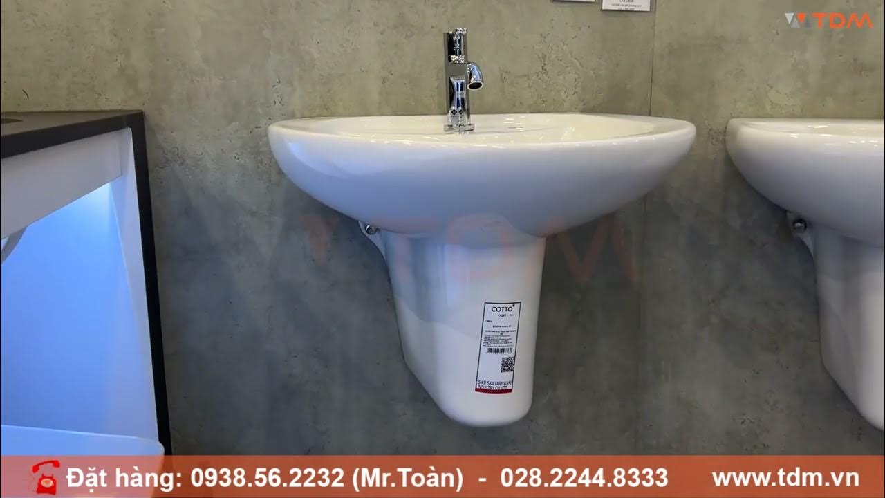TDM.VN | Review lavabo treo tường COTTO C0107 C4201 + vòi lavabo Cotto CT2180A Thái Lan - YouTube
