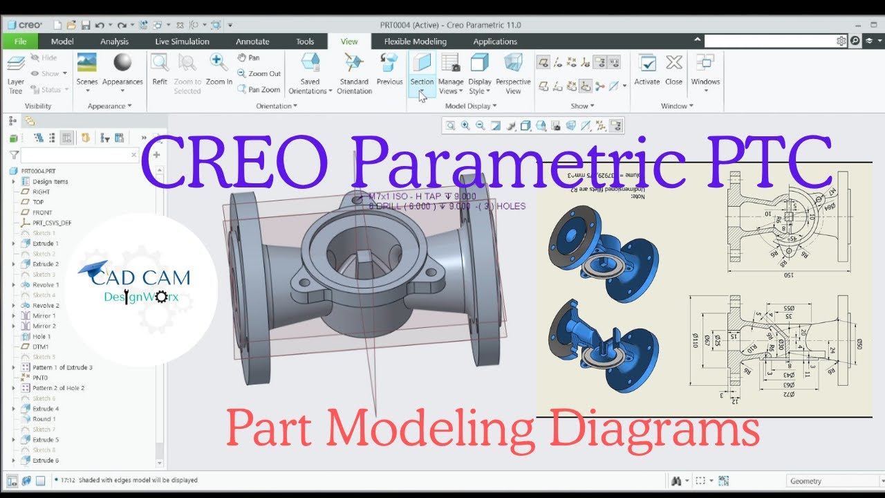 Creo Part Modeling for Beginners| Diagram in Telugu|@CADCAMDesignWorx ...