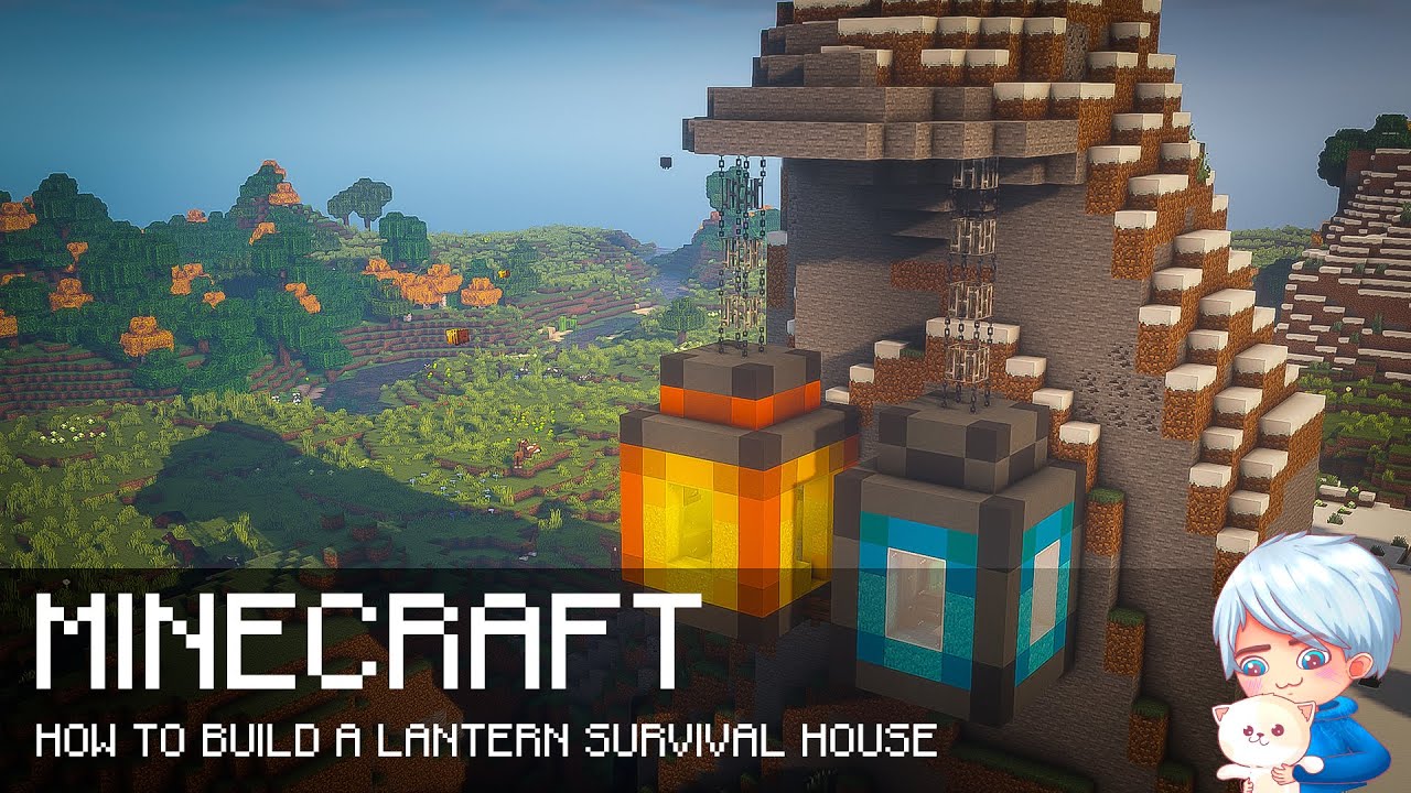 Minecraft | How To Build Lantern Survival House | Minecraft Build ...
