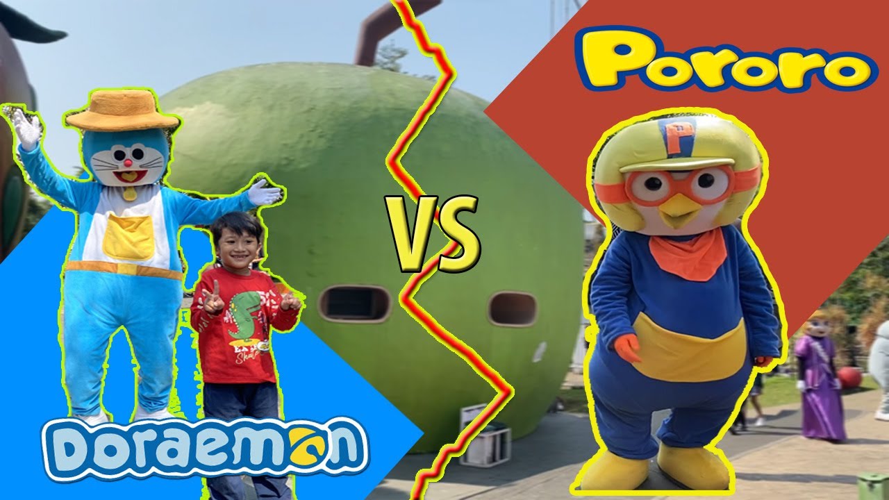 Bertemu Doraemon vs Pororo didunia nyata - YouTube