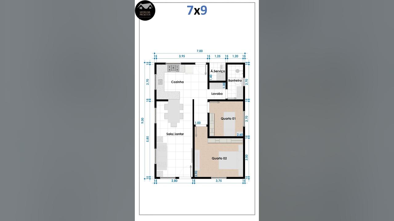 PLANTA BAIXA DE CASA 7x9 - YouTube