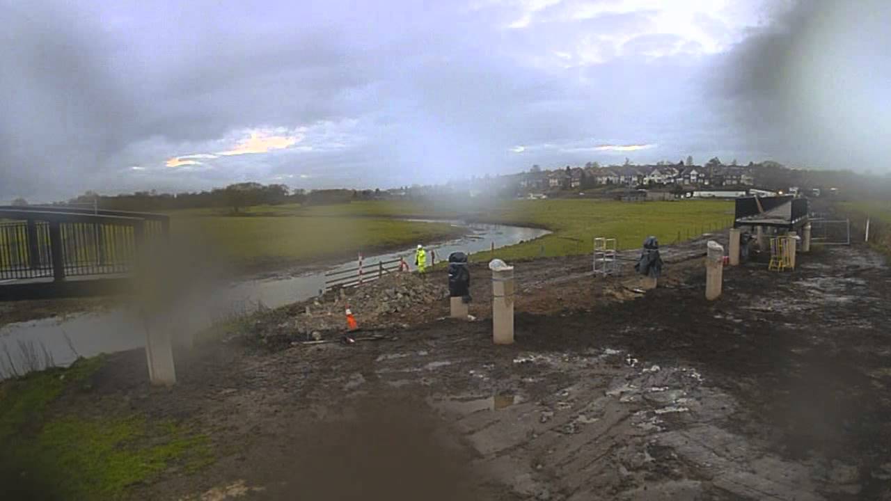 Two Waters Way bridge in Baswich - construction time lapse - YouTube