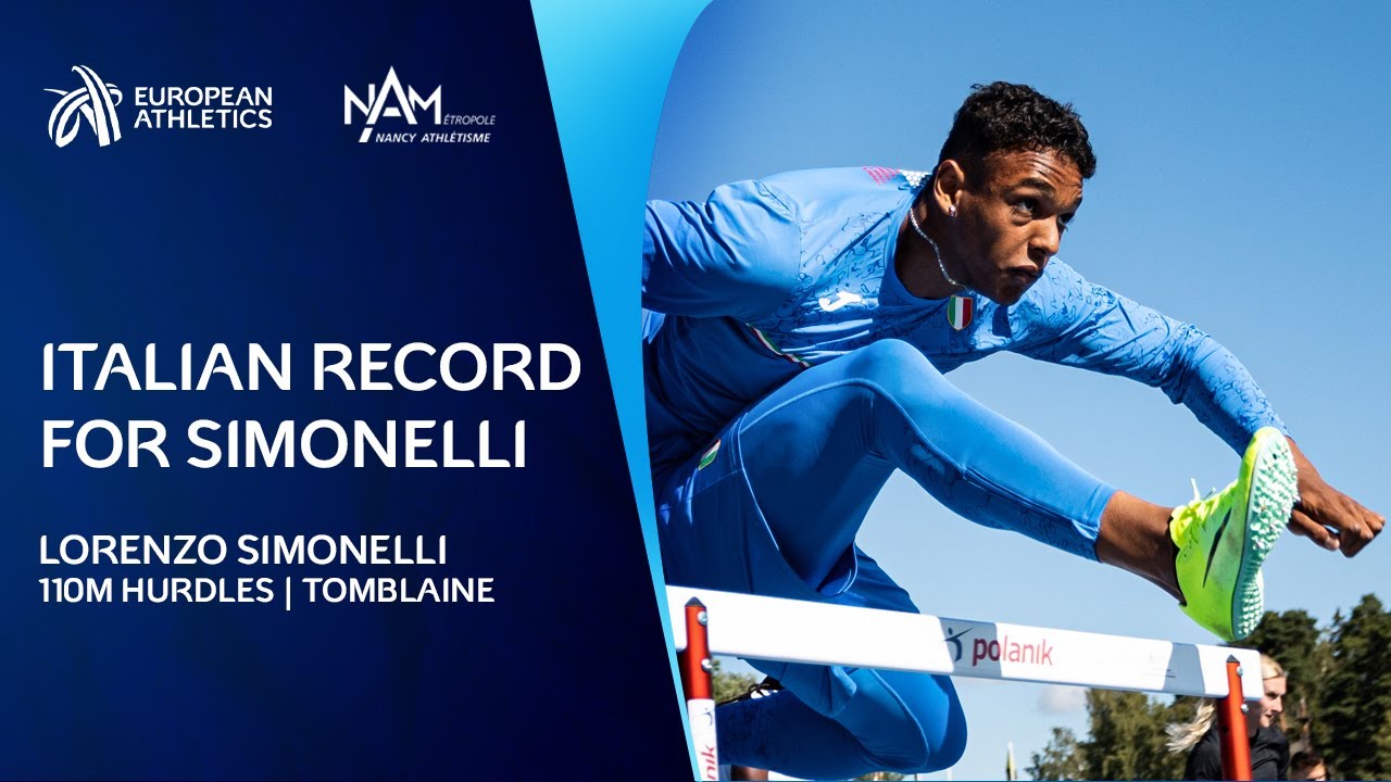 Italian record! 🇮🇹 Simonelli 13.21 in the 110m hurdles! 🤌 - YouTube