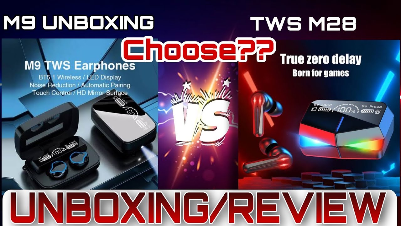 TWS M9 Gaming Headset vs TWS M28 | Bluetooth Handsfree TWS M9 ...