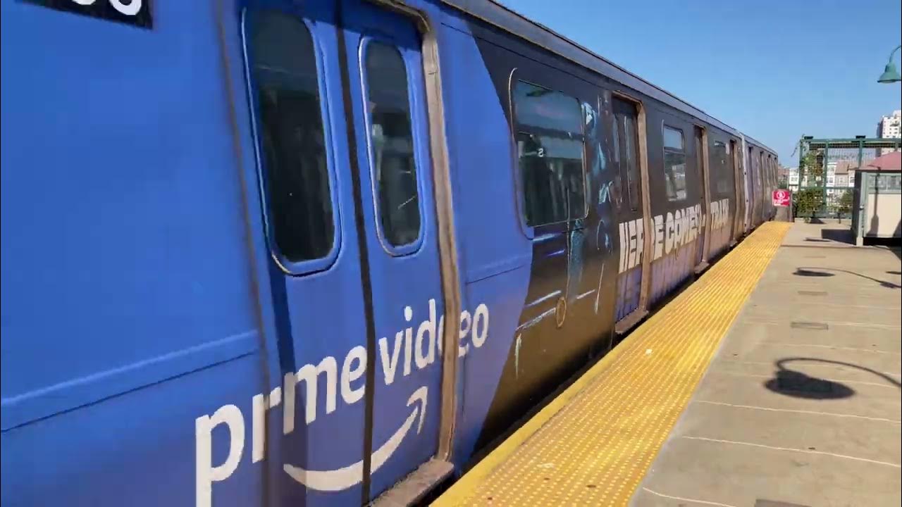 A Far Rockway Bound R179 A Train Departs Beach 67th Street With The Amazon Wrap - YouTube