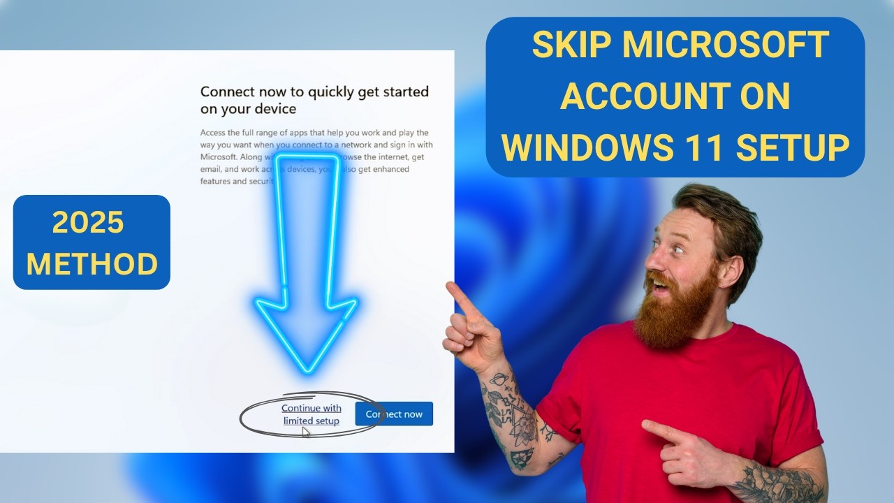 2025 Skip Microsoft Account on Windows 11 Setup 🔥 | Local Account ...