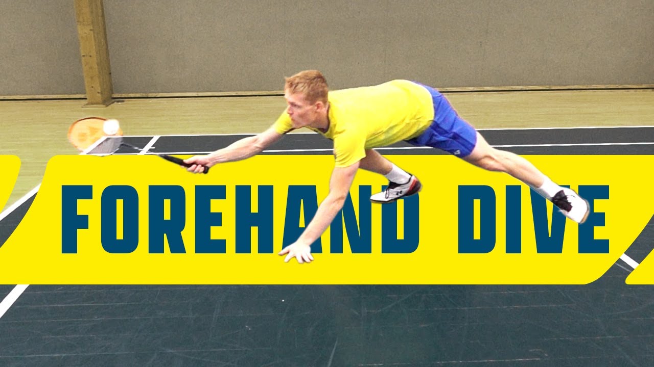 Badminton singles defense - Forehand dive - YouTube