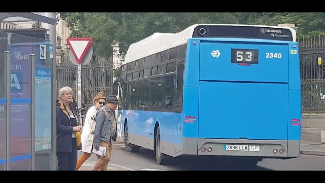 Here is the EMT bus 2340 on the number 53 in Madrid Sunday 28 May 2023 ...