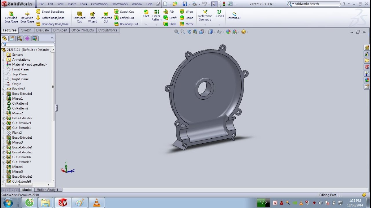 Vẽ 1 chi tiết 3D trên Solidwork 2010 - part 1 - YouTube