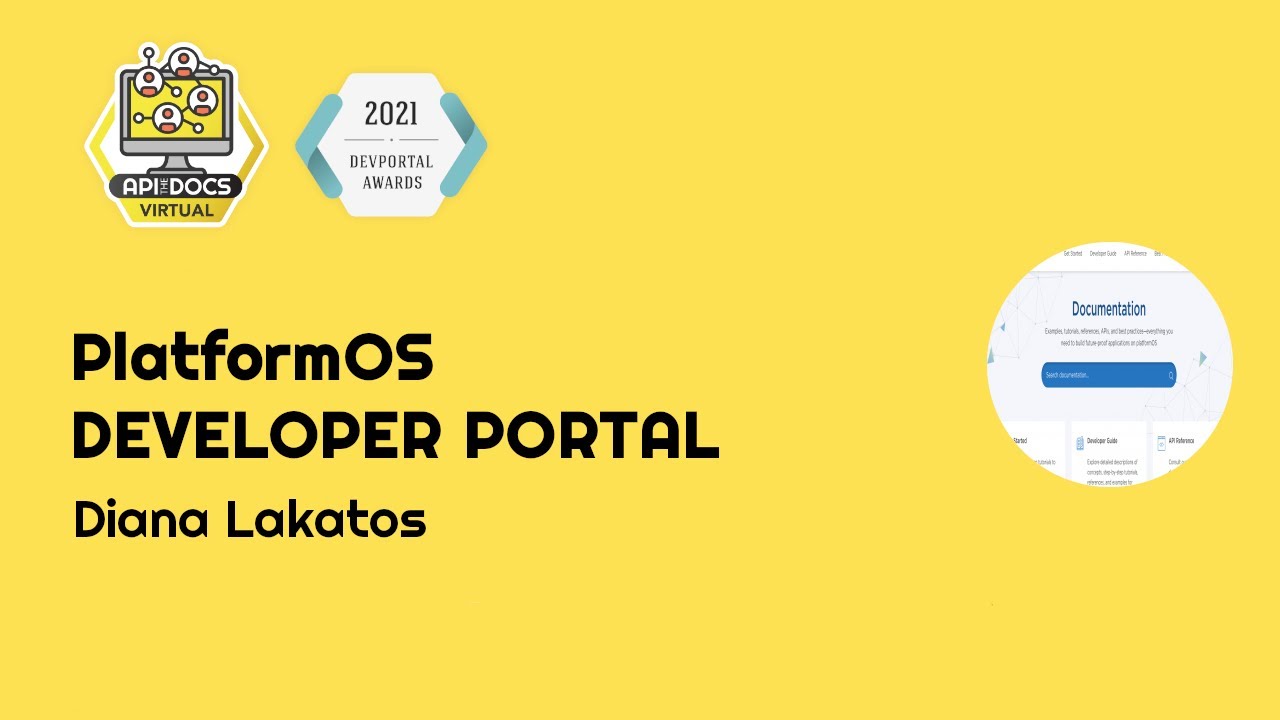 PlatformOS Developer Portal | API The Docs Virtual 2021 | Showcase Your Devportal - YouTube