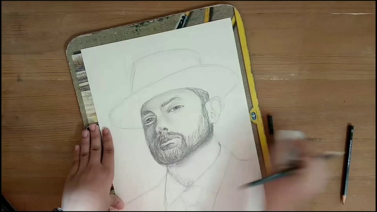 EMINEM GODZILLA SKETCH JUST WITH BASIC PENCILS!!!! - YouTube