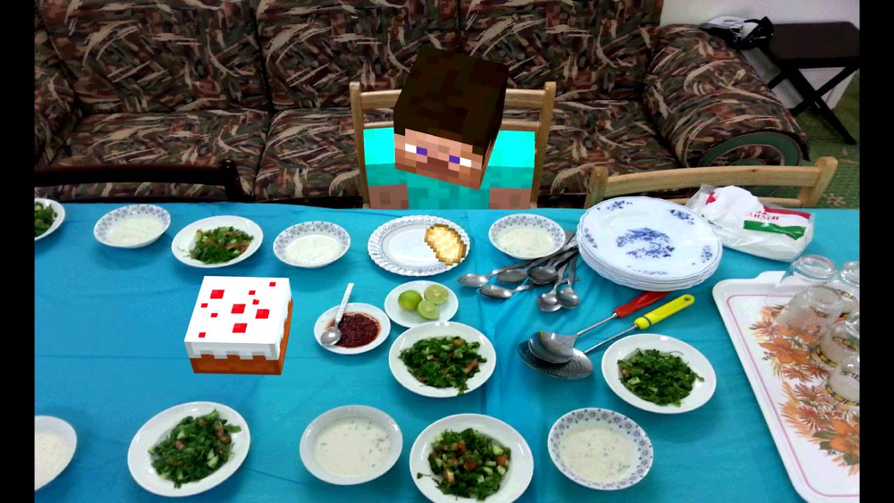 Steve eat ( Animation Minecraft in real ) : ستيف يأكل ( انيميشن ...