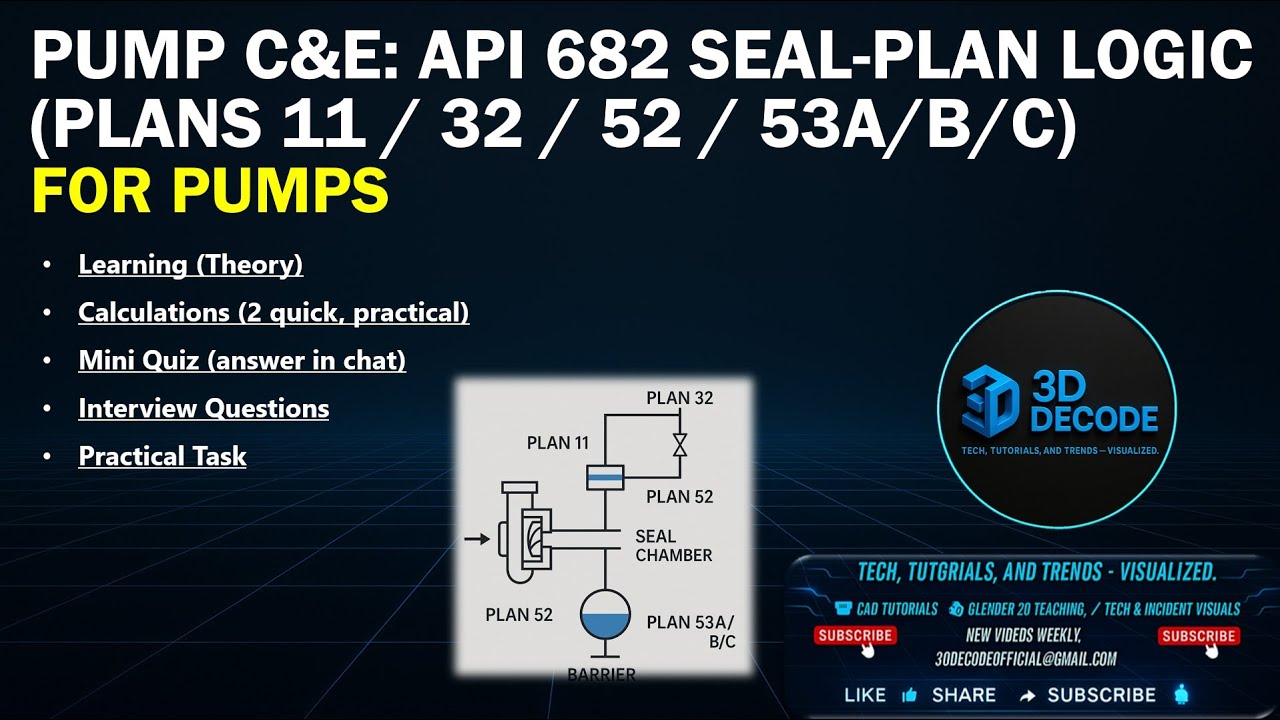 Pump C&E: API 682 Seal-Plan Logic (Plans 11, 32, 52, 53A/B/C) | Theory ...