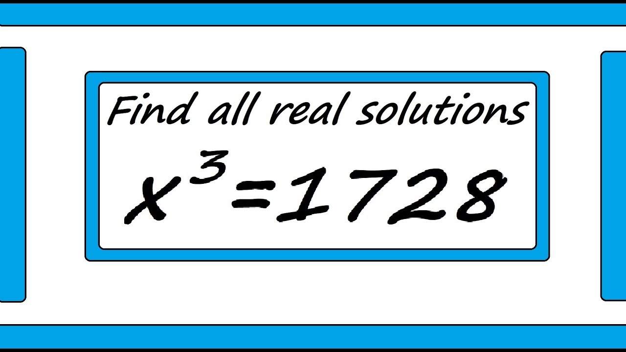 A nice math equation | Find all real solutions - Mathsomniac - YouTube