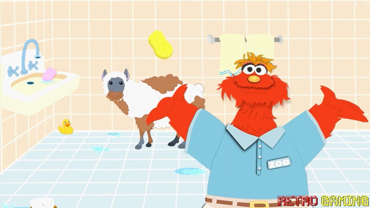 Murray Cleans Up Zoo Animal Wash Sheep Sesame Street Retro Gaming - YouTube
