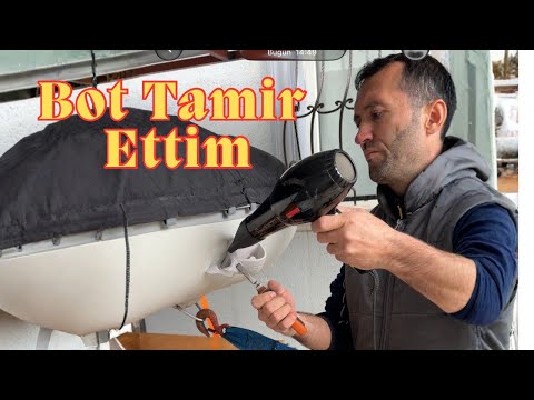 Evde botu nasıl tamir ettim! (Isıl İşlem )/Şişme bota  parça nasıl yapıştırılır