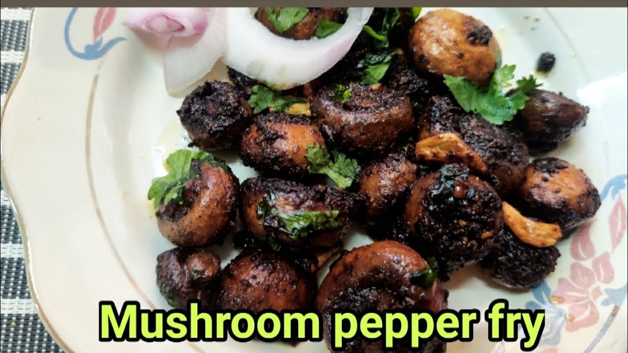 Mushroom Pepper Fry Recipe | Mushroom Pepper Masala in tamil ...