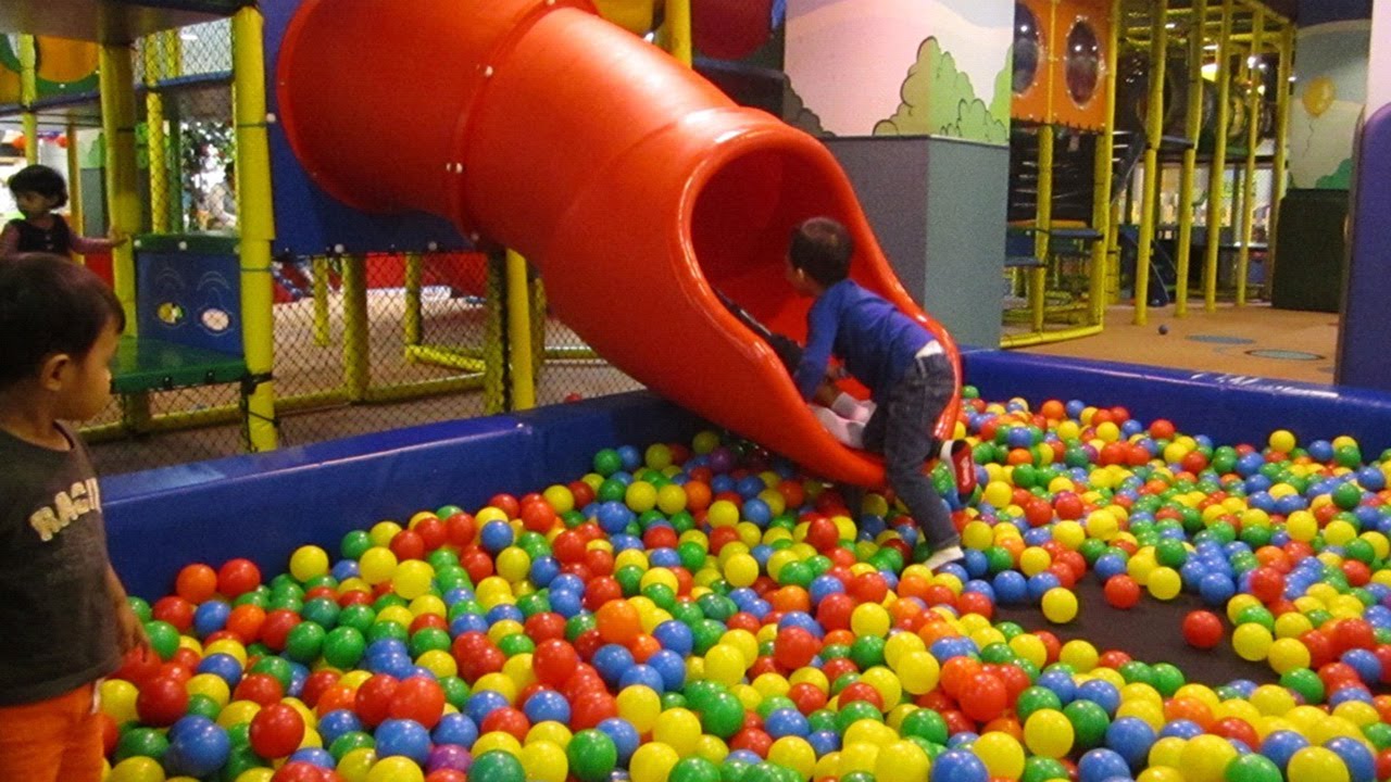 Indoor Playground For Kids with Many Fun Kids Toys, Balloons, Car Toy ...