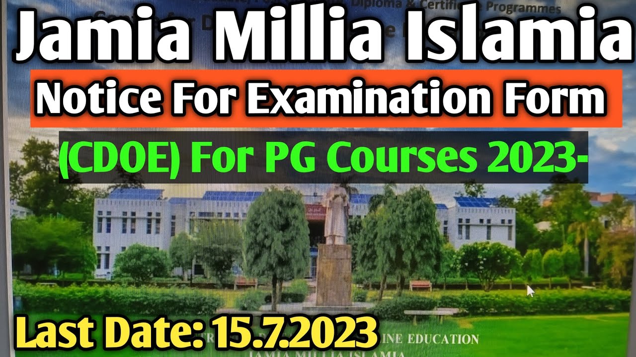 Jamia CDOE Online Exam.Form For PG Courses 2021-22 - YouTube