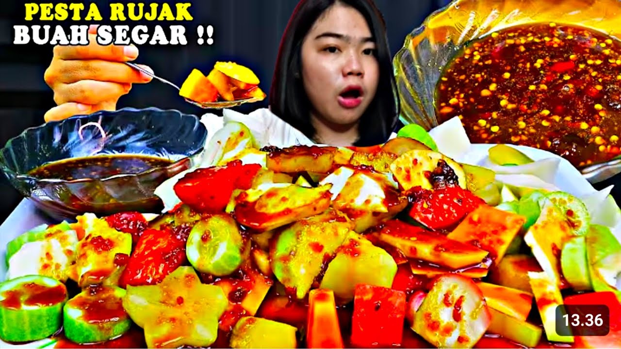 PANAS-PANAS ENAKNYA NGERUJAK! MUKBANG RAME-RAME! MUKBANG RUJAK BUAH ...